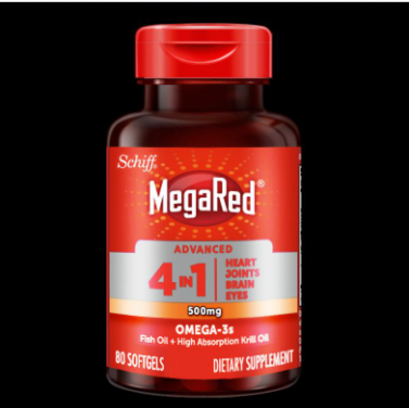 大手拉小手-美国Schiff旭福 MegaRed O3磷虾鱼油4合1胶囊80粒